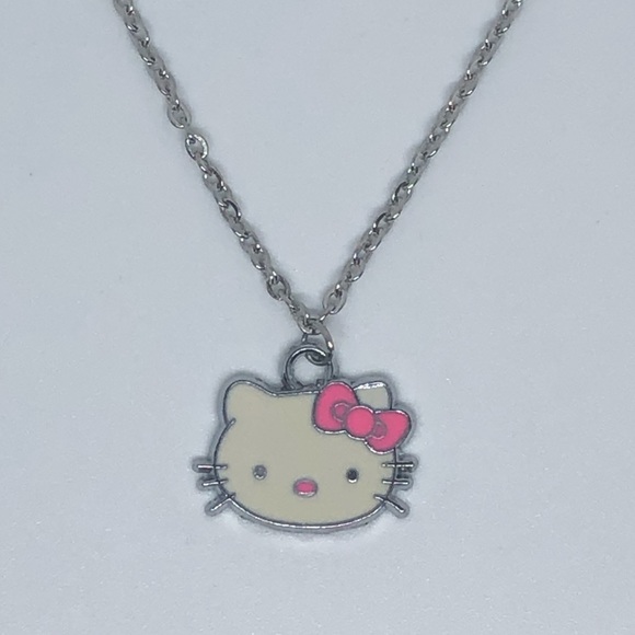 handmade | Jewelry | Silver Hello Kitty Pink Chain Necklace | Poshmark